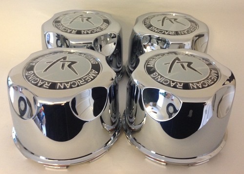 (4) American Racing Chrome Snap In Wheel Center Caps 3.42" Dia ...