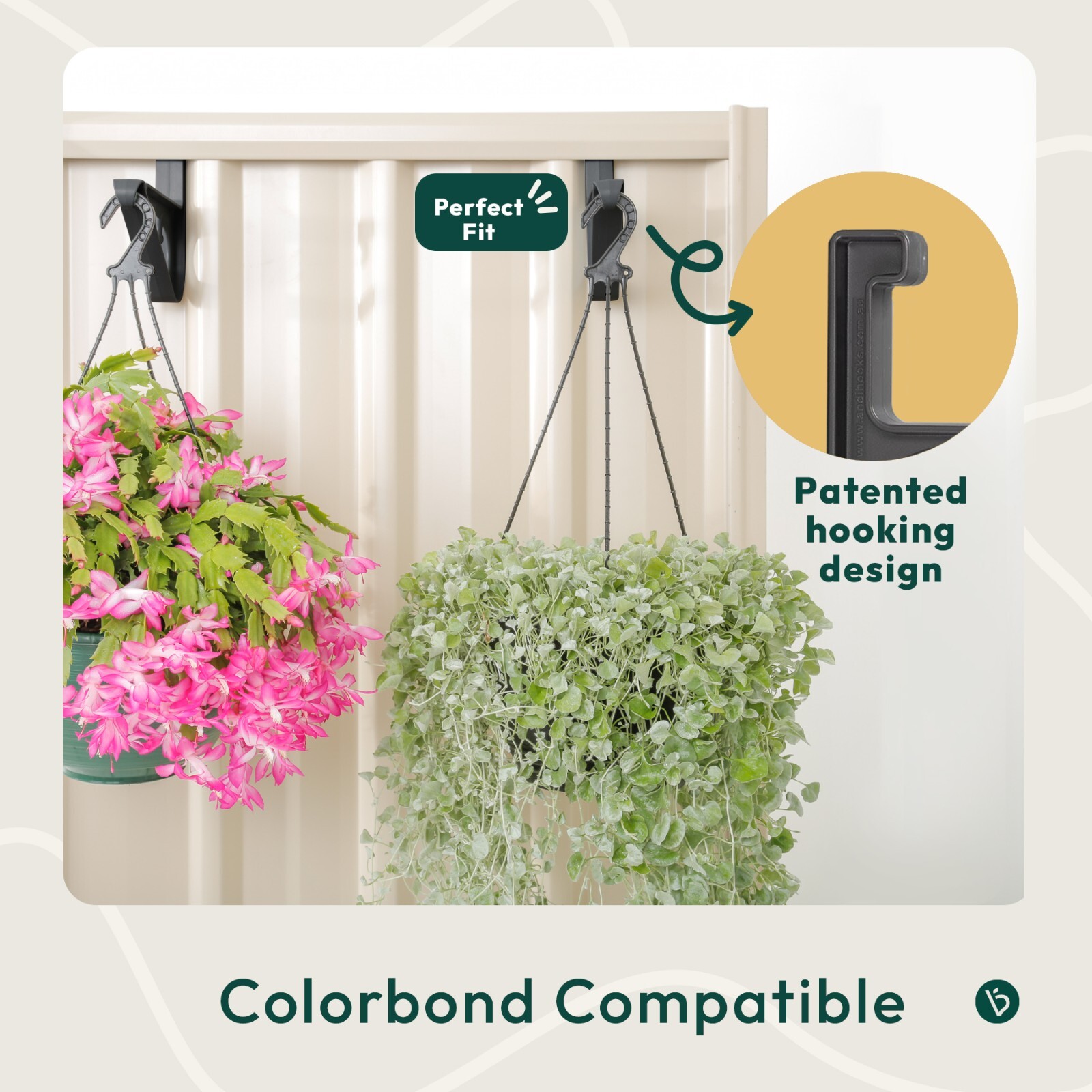 Andihooks Colorbond Fence Garden Hooks for Hanging Pot Basket ...
