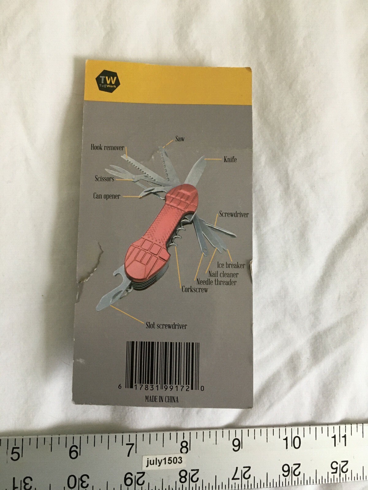 NEW Tuff Work 11-in-1 Multi-Tool -- Knife, Saw, Corkscrew, Scissors ...