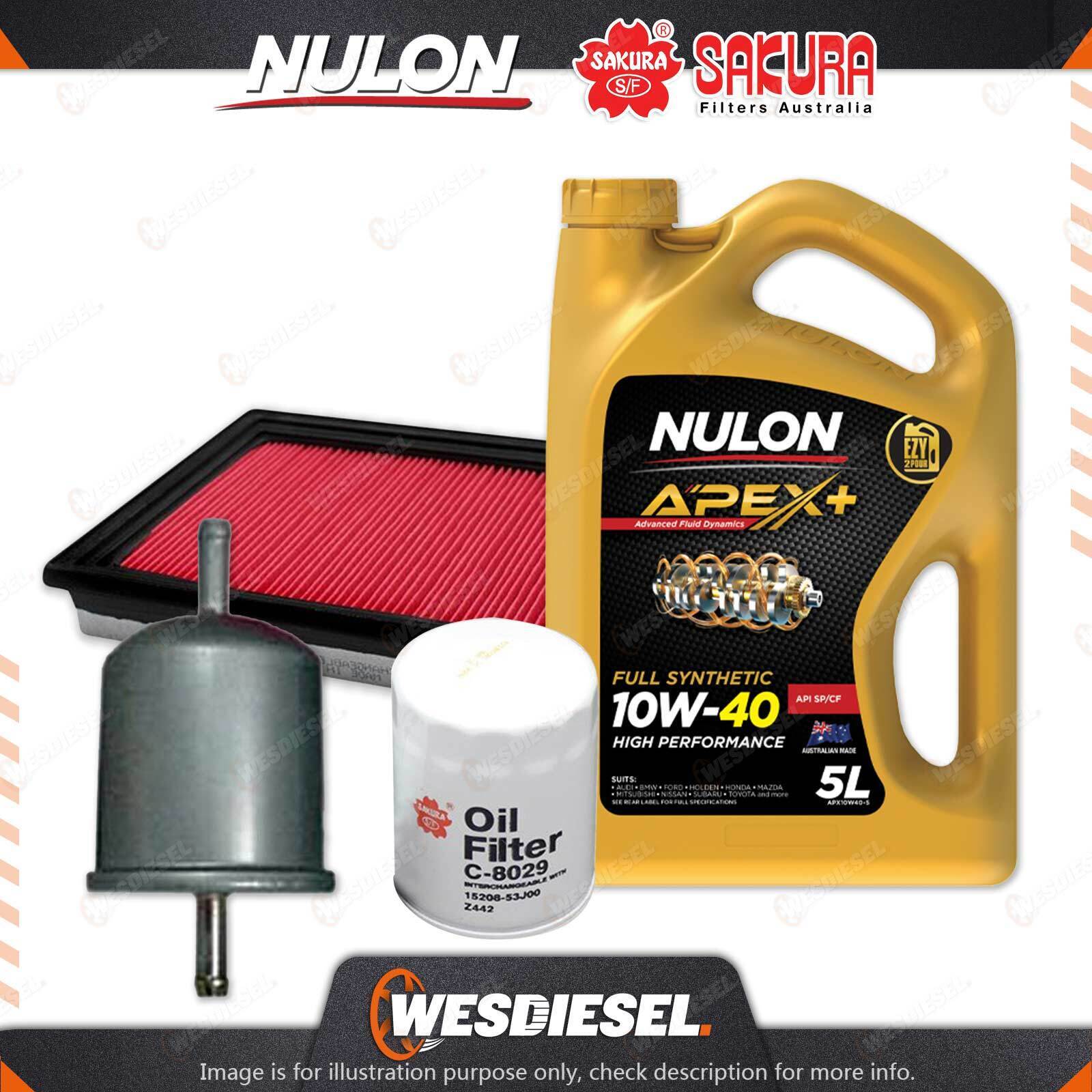 Oil Air Fuel Filter 5L APX10W40 Oil Service Kit for Nissan Pulsar N14 ...