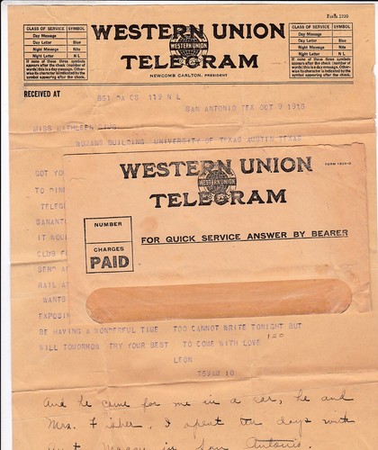 WESTERN UNION TELEGRAM, 1918, SAN ANTONIO, TEXAS W/LETTER | eBay