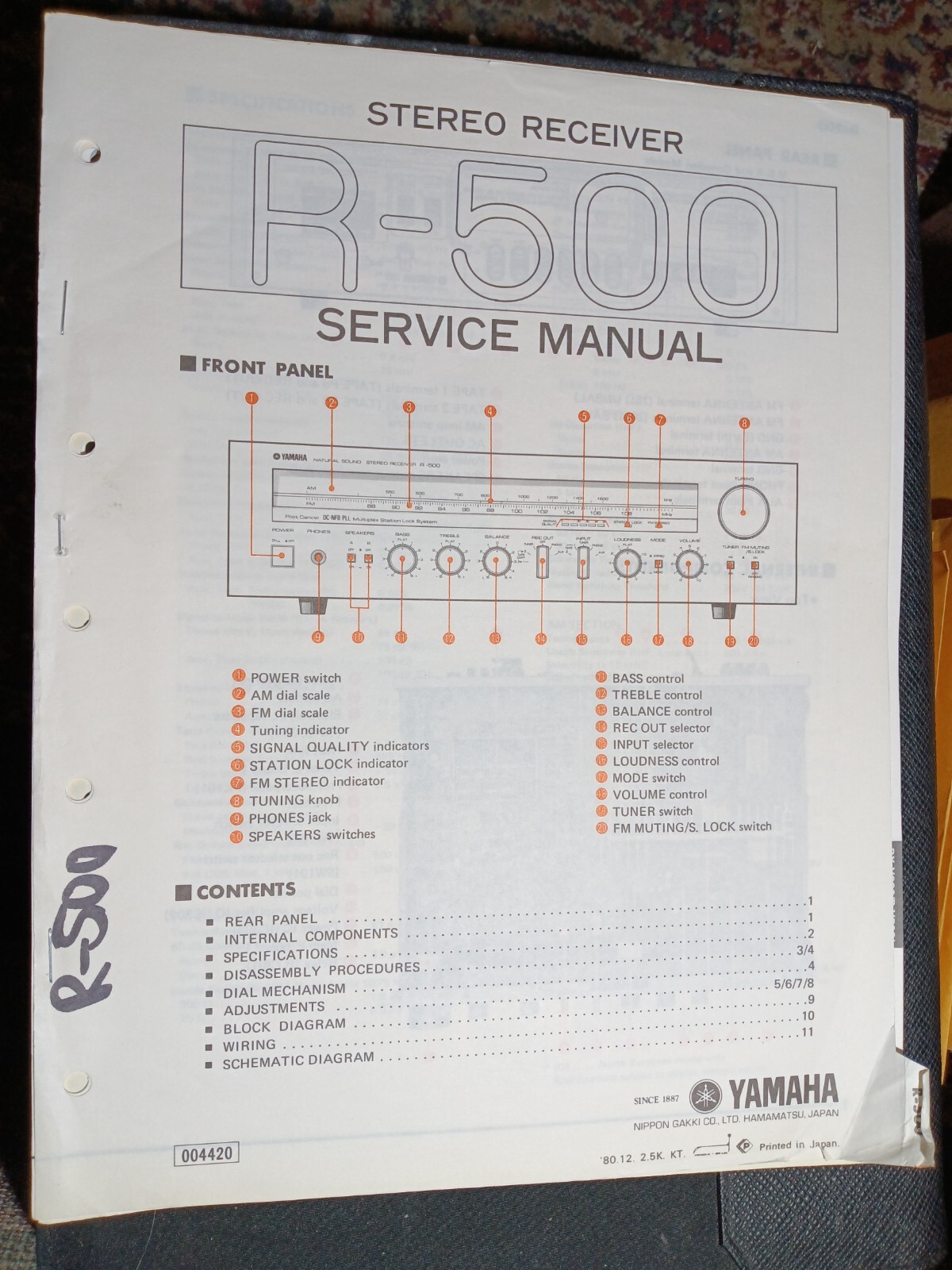 Vintage Yamaha R-500 Natural Sound Stereo Receiver Tested Working for ...