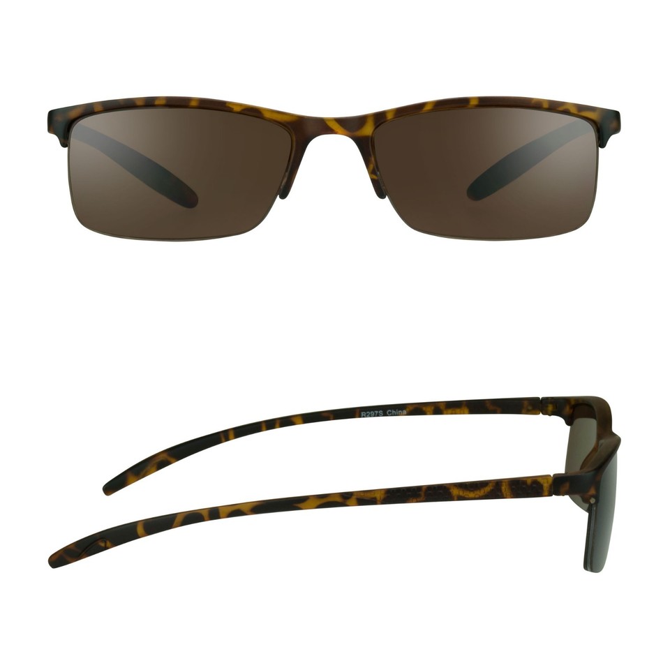 Tinted Reading Sun Glasses Full Lens Sun Reader Square Half Frame | eBay