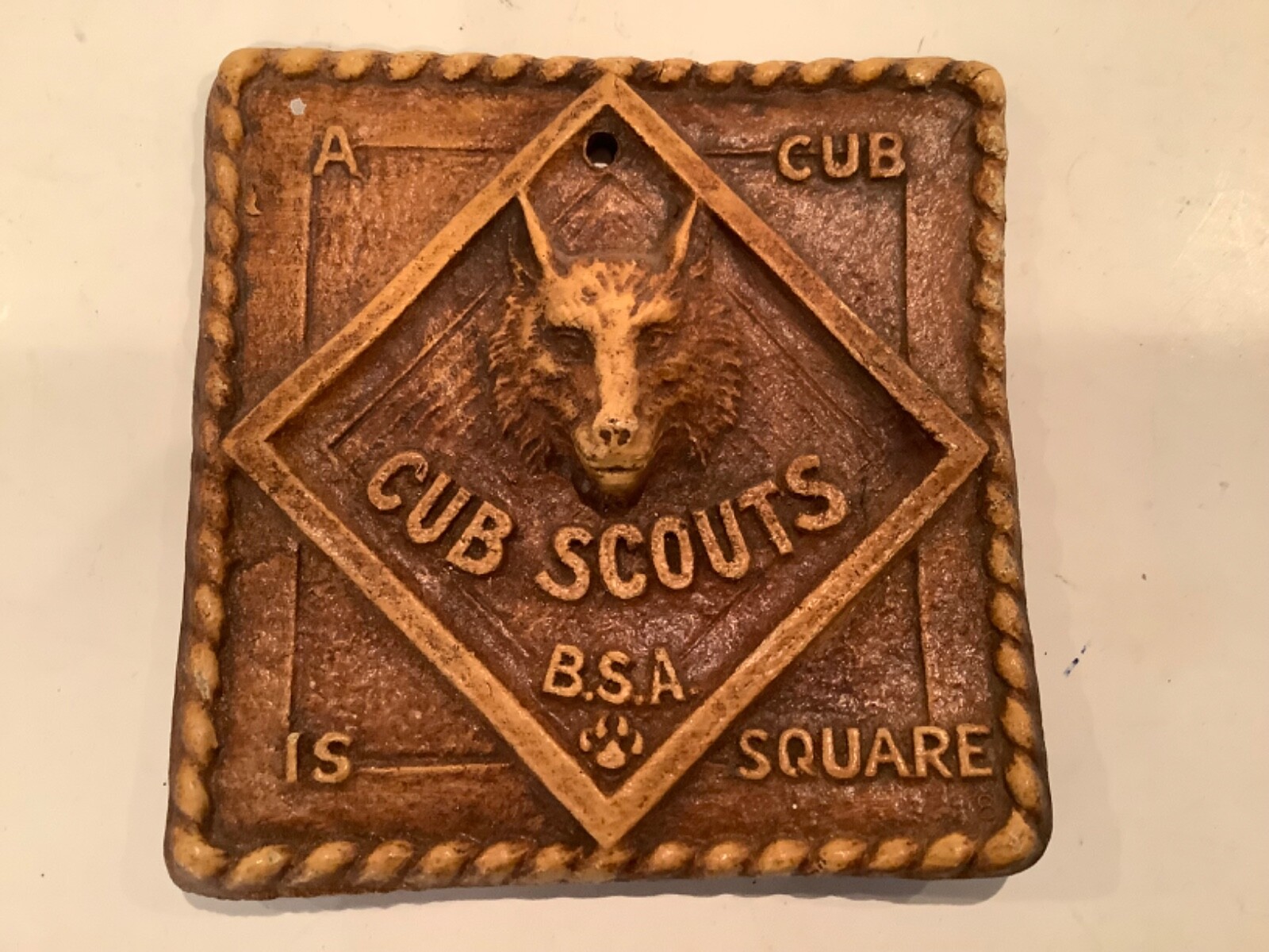 Vintage Cub Scouts “ A Cub is Square” Boy Scouts Of America BSA Ceramic ...