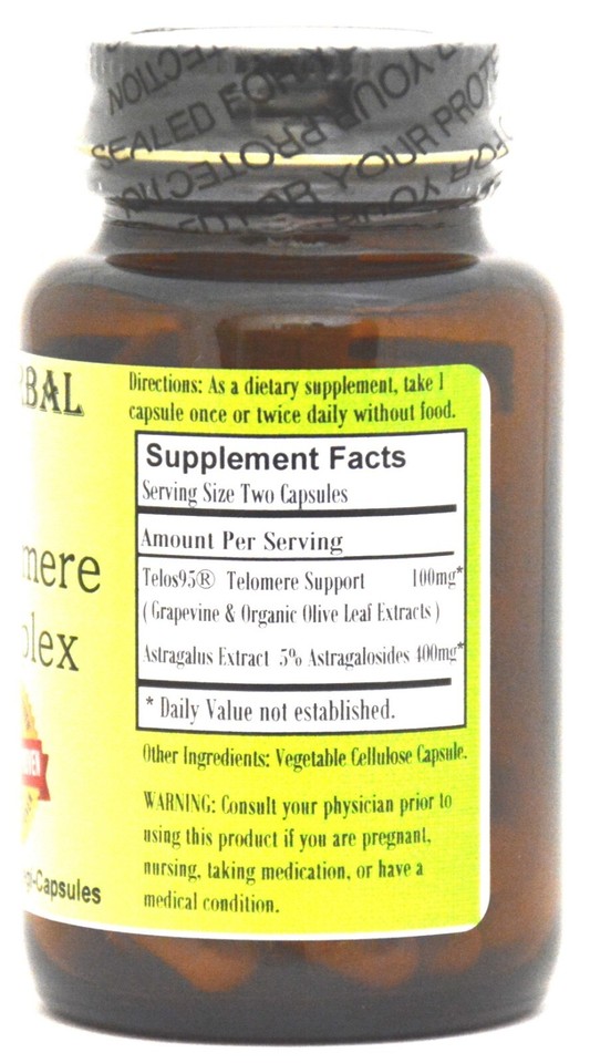 TELOS 95 ® TELOMERE SUPPORT COMPLEX | 500mg | 60 VEGGIE CAPSULES ...