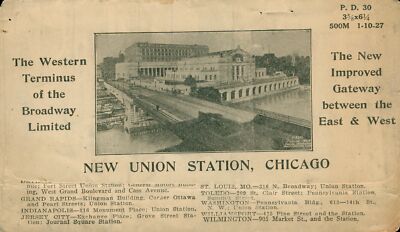 1925 Pennsylvania Railroad Broadway Limited NEW Chicago Union Station ...