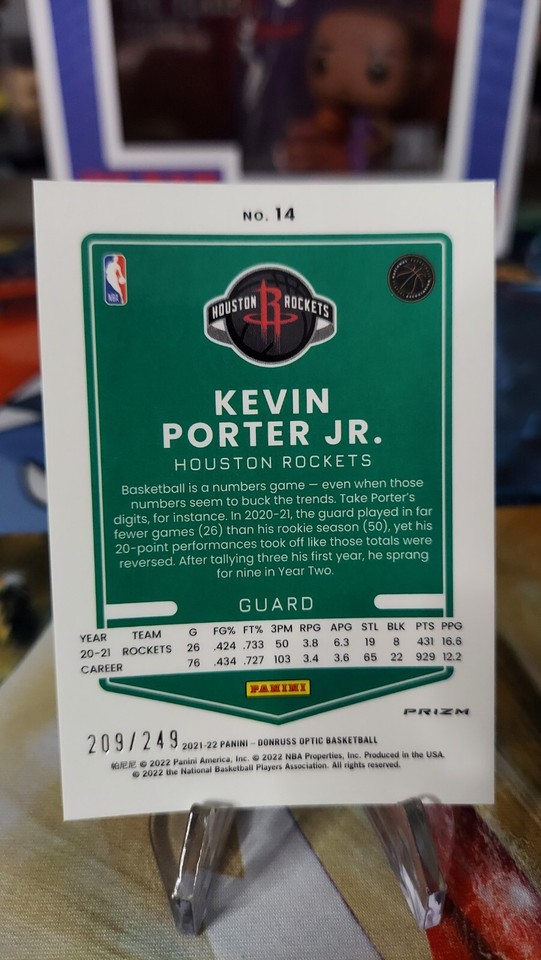 2021-22 Kevin Porter Jr. Optic Premium Scope Card #D 209/249 Houston ...