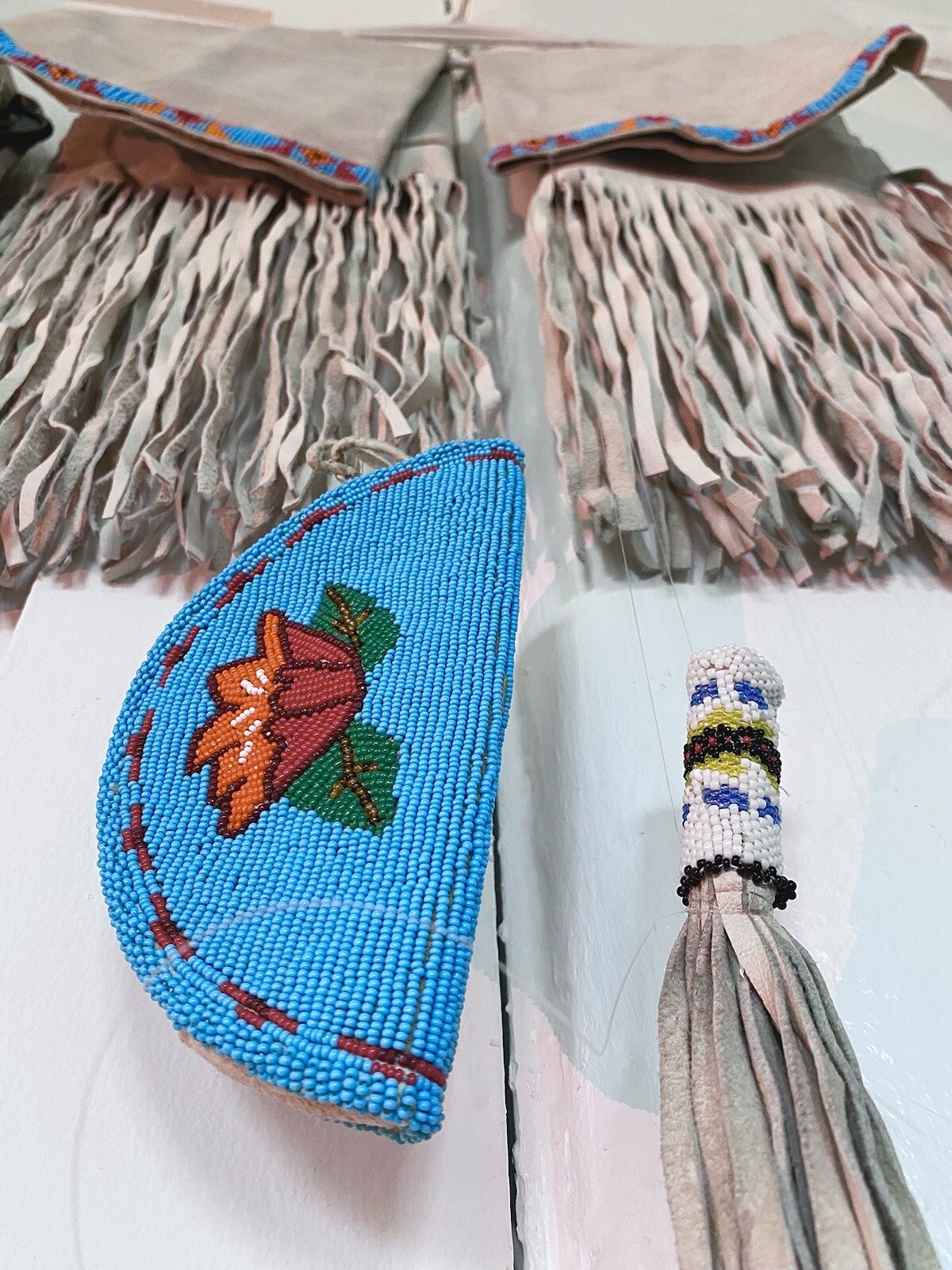 Vintage Native American Beaded Dance Powwow Regalia With Abalone Shells ...