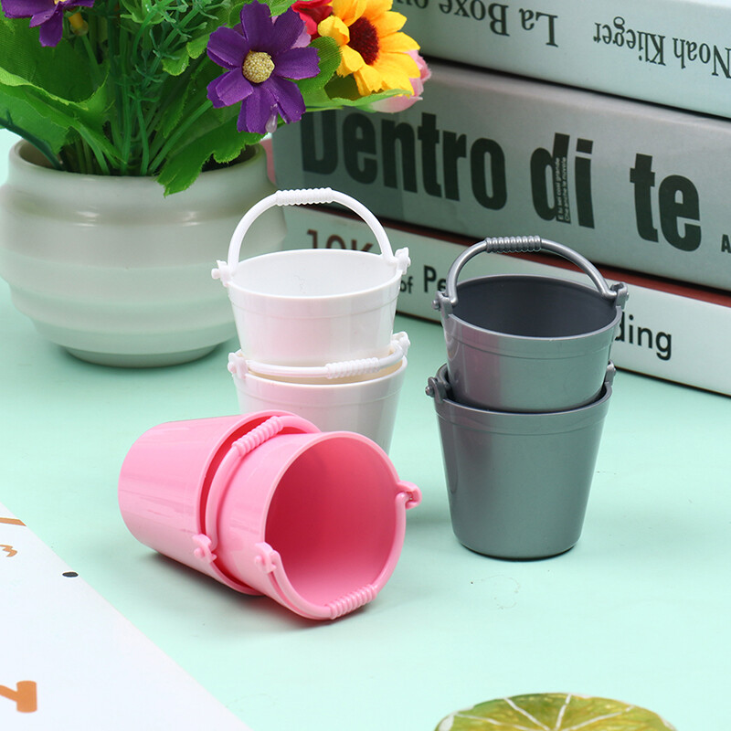 2Pcs 1:12 Mini Cute Buckets Decoration Miniature Toy Kitchen Room ...