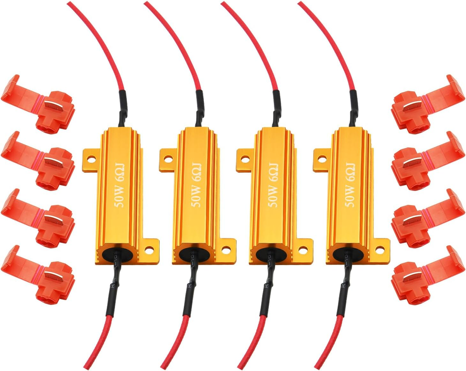 AUXLIGHT 4Pcs Quality 50W 6Ohm Load Resistors - Fix LED Bulb Hyper ...