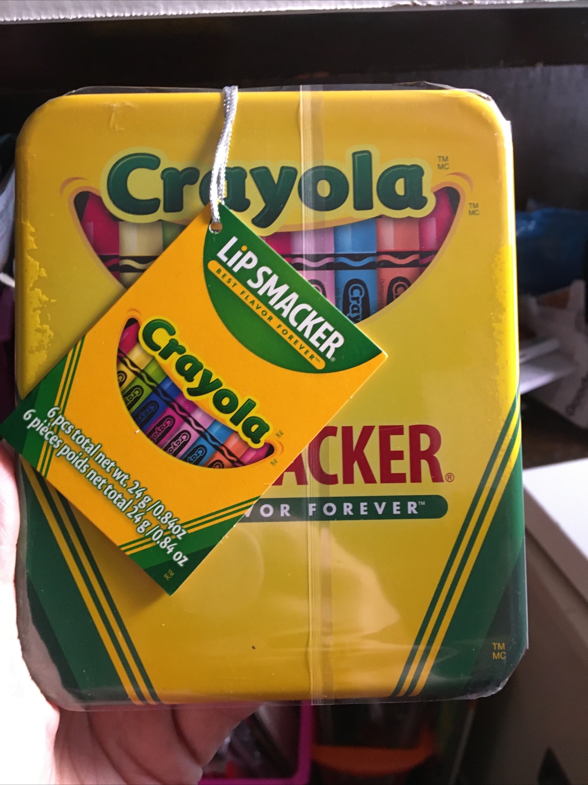 Crayola Lip Smacker Tin ” Mini Lip Balms 6 Stackable Flavors! In ...