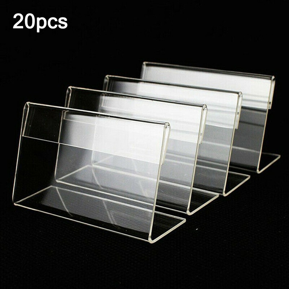 20Pcs 5x7.5cm Mini-Acrylic Sign Display Holder Price Name Card Tag ...