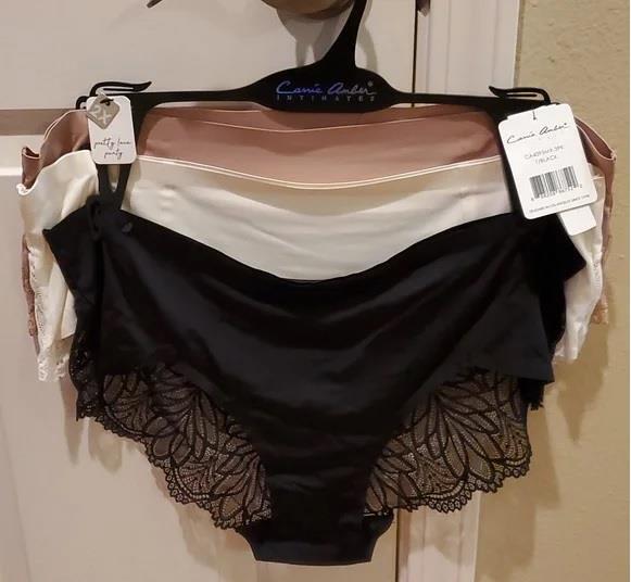 3 pack Women's Carrie Amber Intimates Brushed Micro LACE Panties Size ...