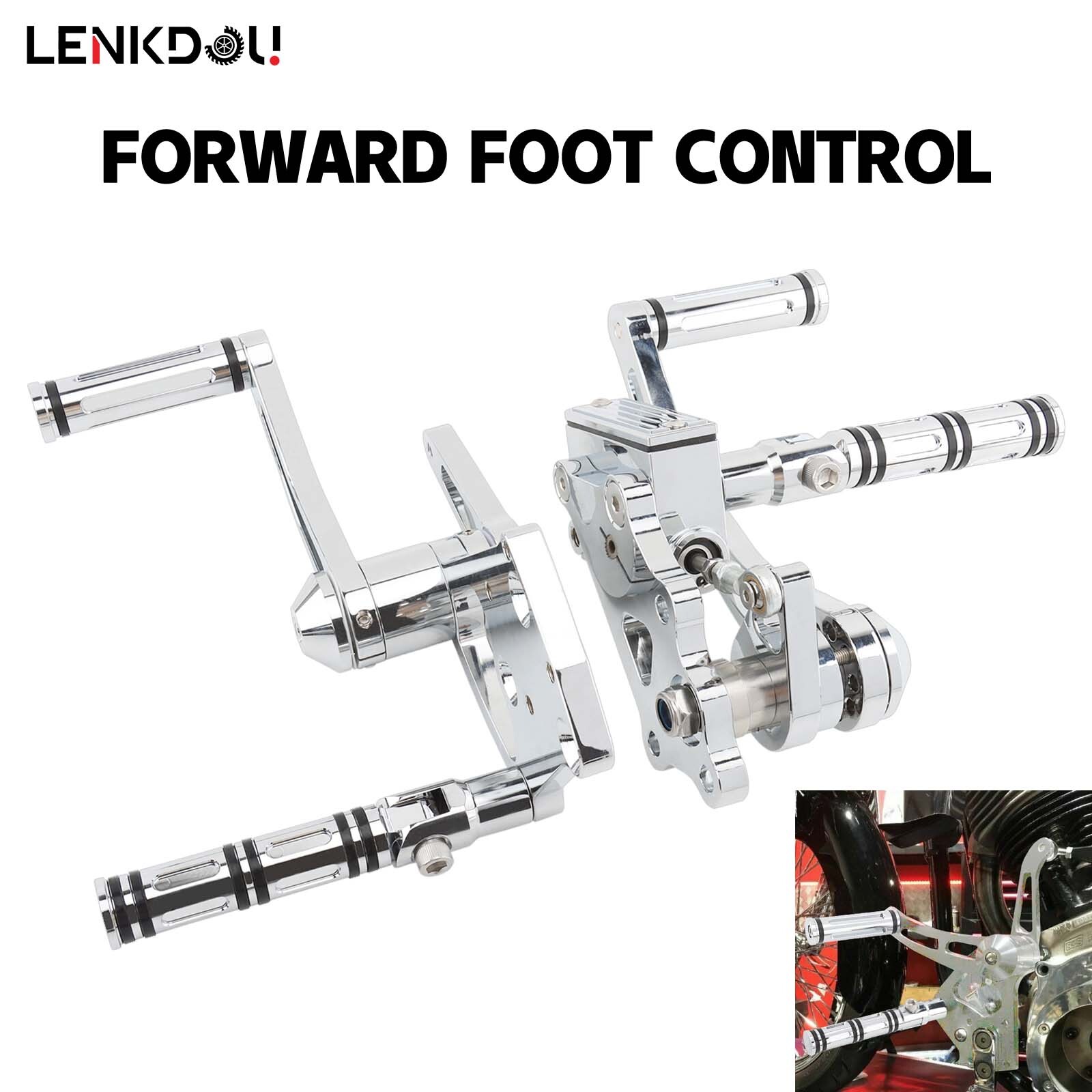 Polished Forward Controls For Harley Softail FLSTF FXSTC FXSTS 00-07 ...