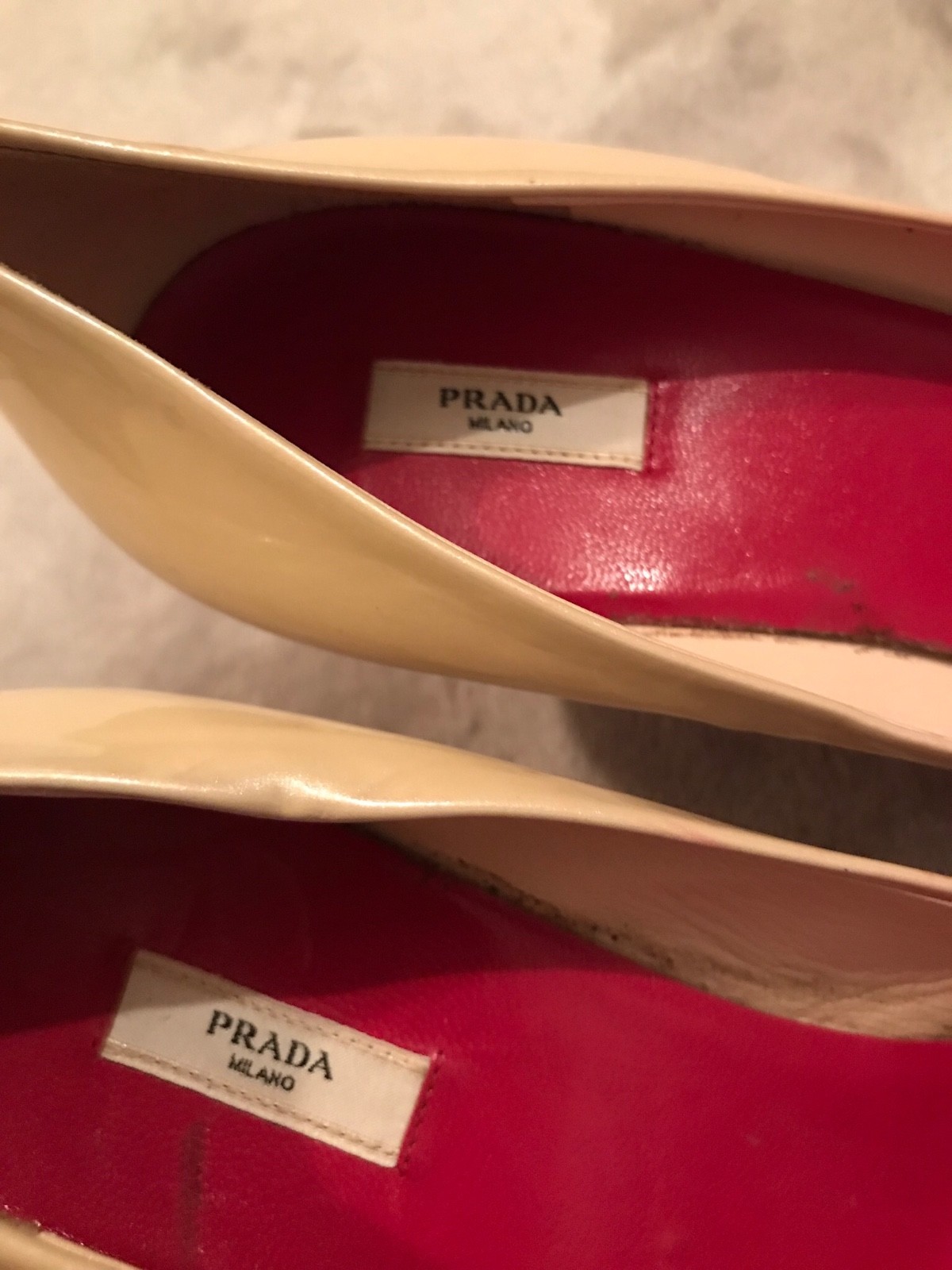 PRADA Pink Beige Ombre Patent Leather Stiletto Heel P… - Gem