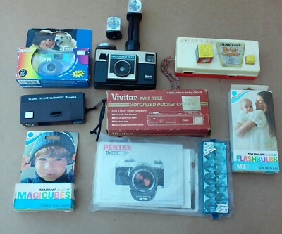 Lot of VINTAGE 1970s Vivitar KODAK INSTAMATIC X-25 Tevion CAMERAS ...
