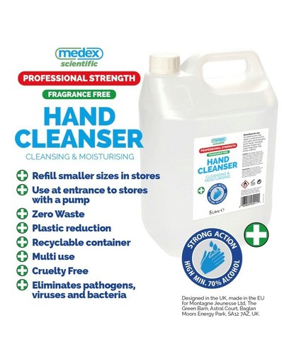 5 LITRES MEDEX PROFESSIONAL 70% ALCOHOL HAND SANITISER GEL 5L ...
