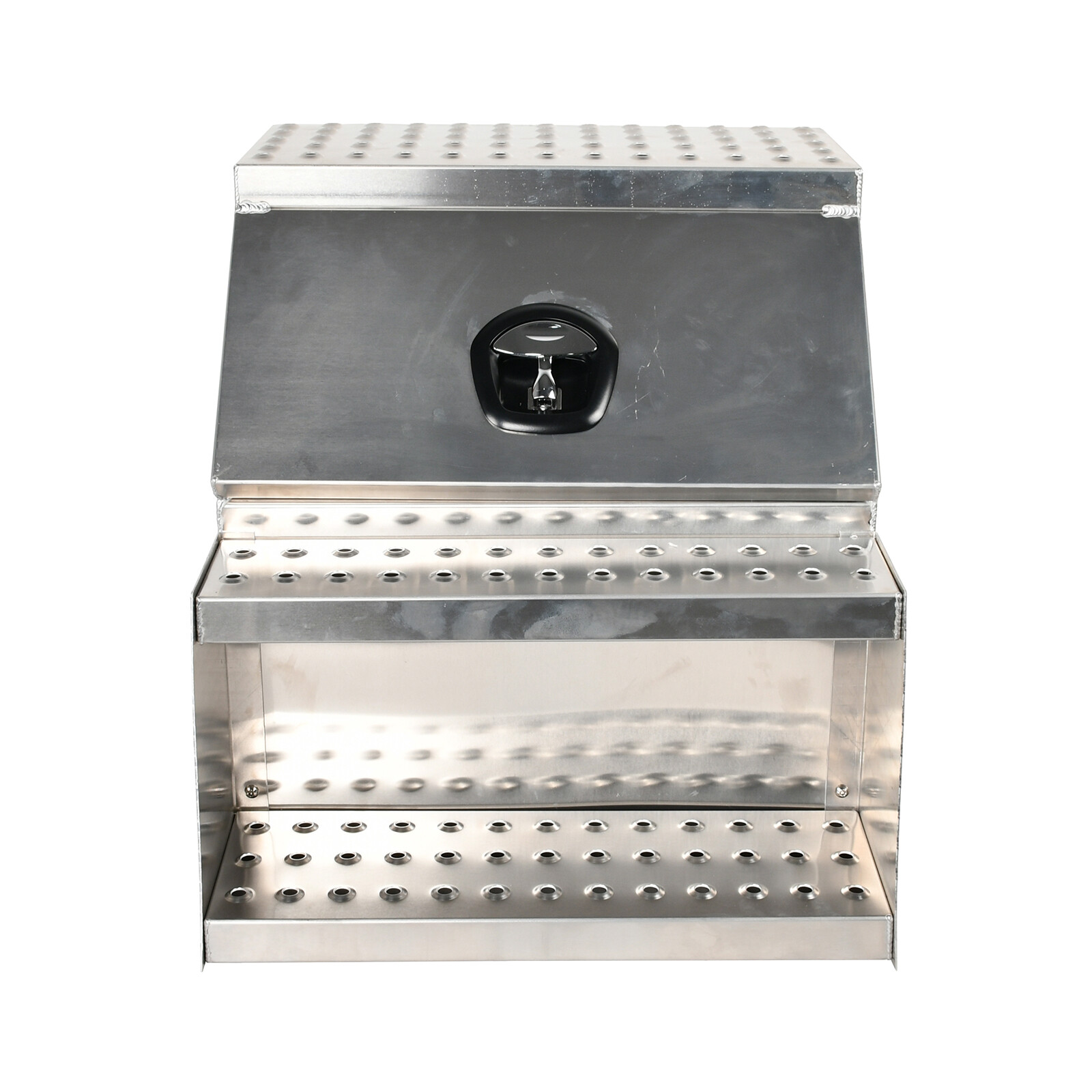 25"x28"x24" Aluminum Side Mount Semi Truck Tool Box Saddle Step Open ...
