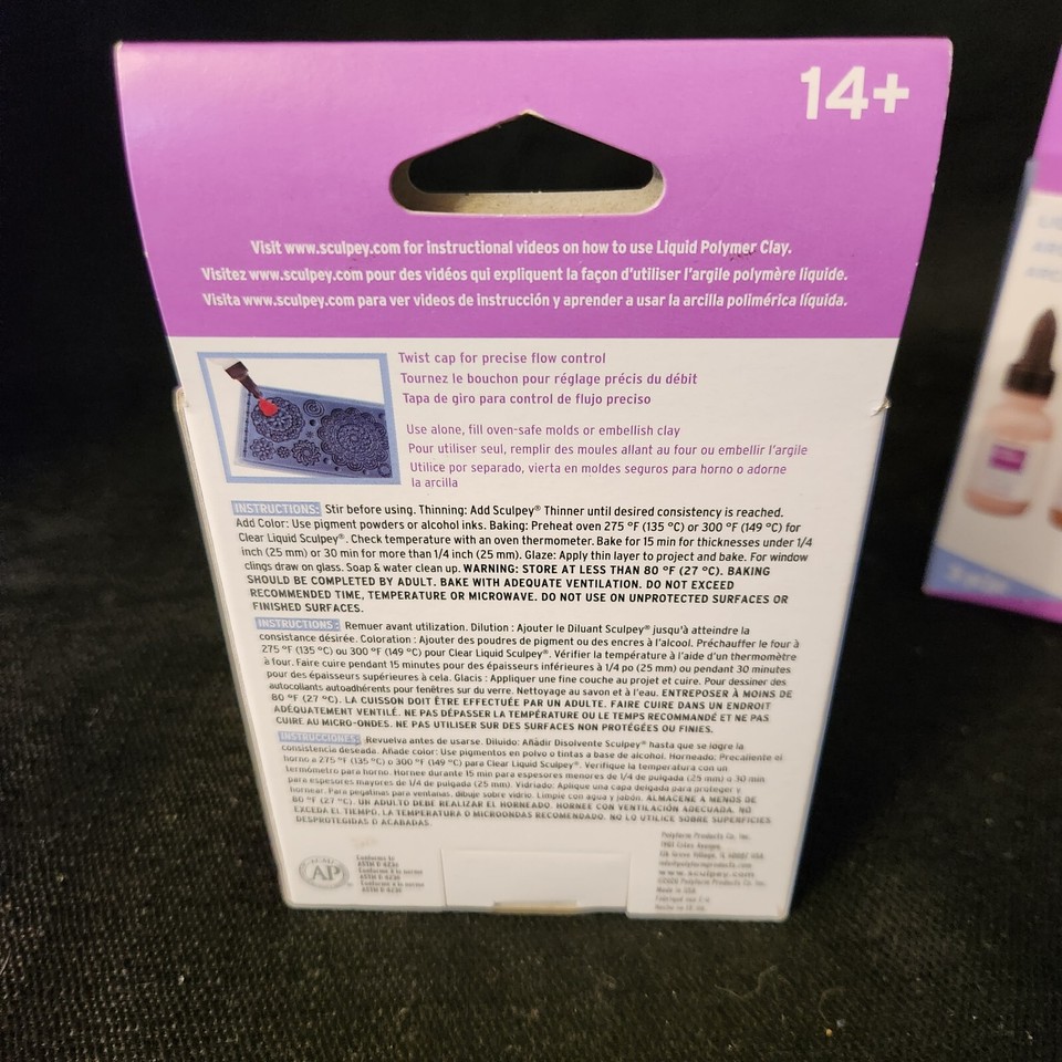 2 New Liquid Sculpey Polymer Clay Sets Primary Colors & Glam Metallics ...