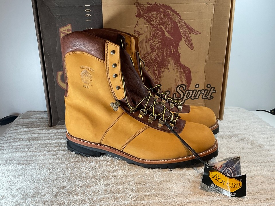 NOS MENS 25467 CHIPPEWA 9” YELLOW NUBUCK MINUS 40 SOFT TOE WORK BOOTS ...