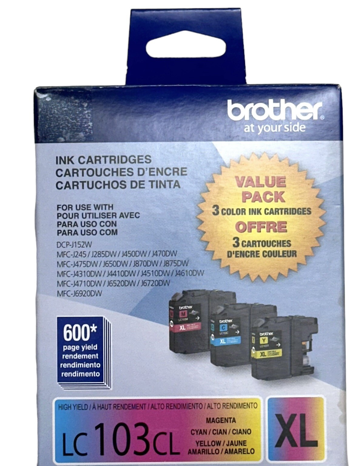 Brother Cyan Magenta Yellow Ink Printer Cartridges LC103CL XL 3 PACK ...