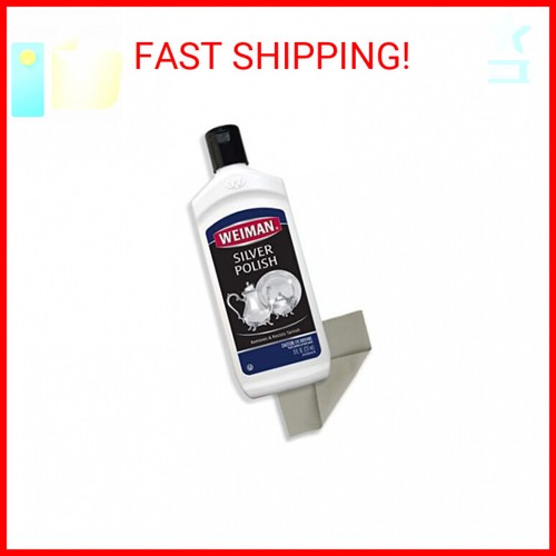Weiman Silver Cleaner and Polish - 8 Ounce with Polishing Cloth ...
