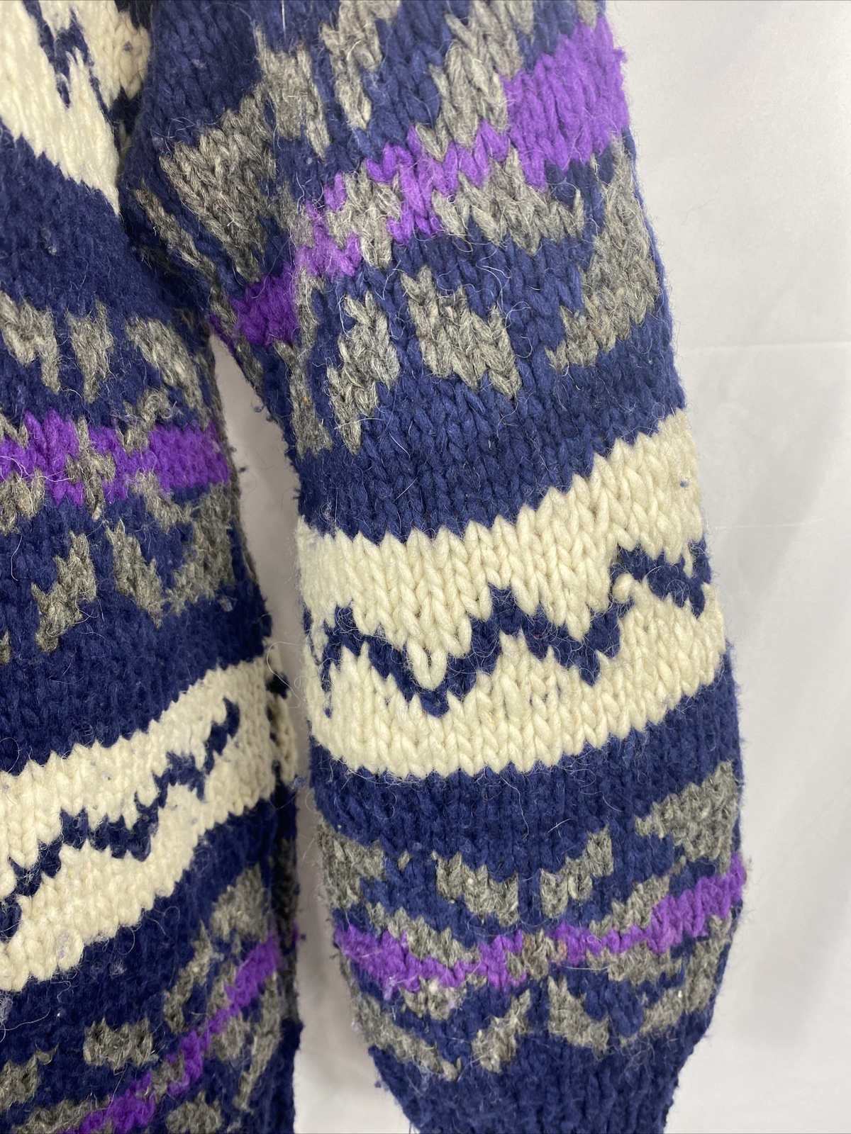 REY WEAR Handmade Knit 100% Wool Sweater Heavy Made in Ecuador Large ...