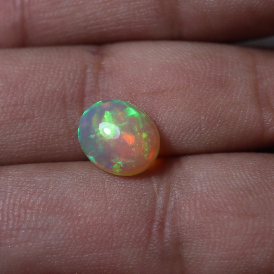 2.1 Cts 10.7x8.8 MM Real AAA Green Red Blue Fire Ethiopian Opal Oval ...