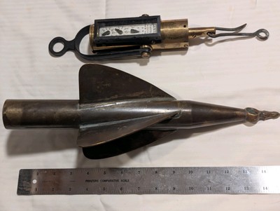 Bliss Nautical Taffrail Log with counting spinner propeller, Antique ...