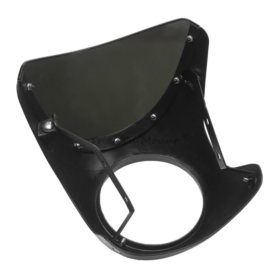 Universal Motorcycle 7" Round Headlight Fairing Windshield Cover For ...