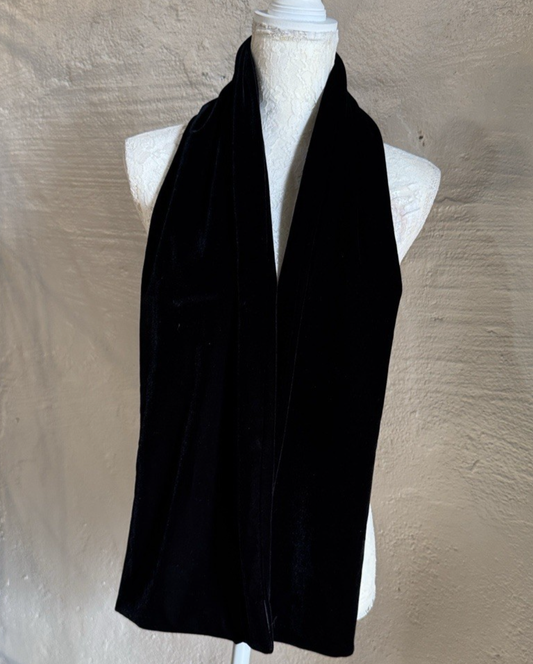 Velvet Velour Scarf Shaw Womens Wrap Rectangle Solid Black Goth ...