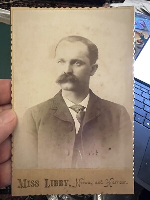 Pair of Portrait Cabinet Photos of a Man & Woman by "Miss Libby" Norway ...