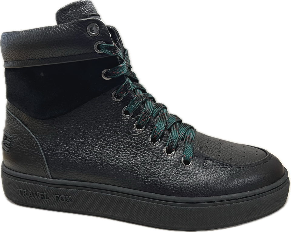 Travel Fox Men's 900's Black Leather/Suede High Top Casual Shoes 915620 ...