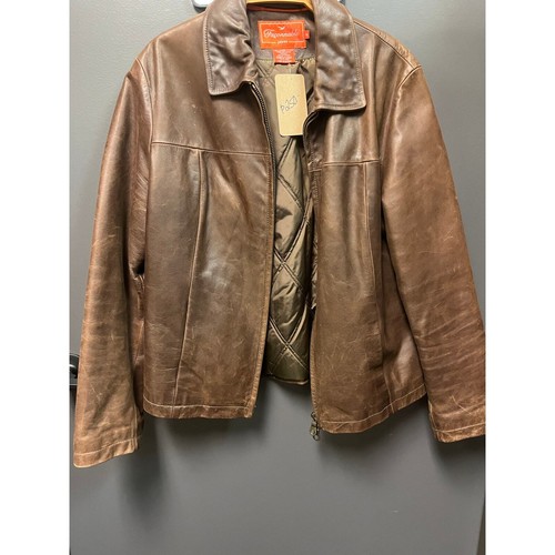 Faconnable Jeans Brown Cowhide Leather Jacket Made in Turkey (XL) | eBay