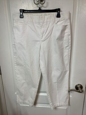 Women's pants JM COLLECTION size 10 white capri cropped | eBay