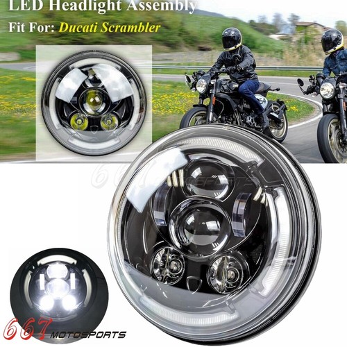 LED Headlight for Ducati Scrambler Cafe Racer Classic Icon Sixty2 2016 ...