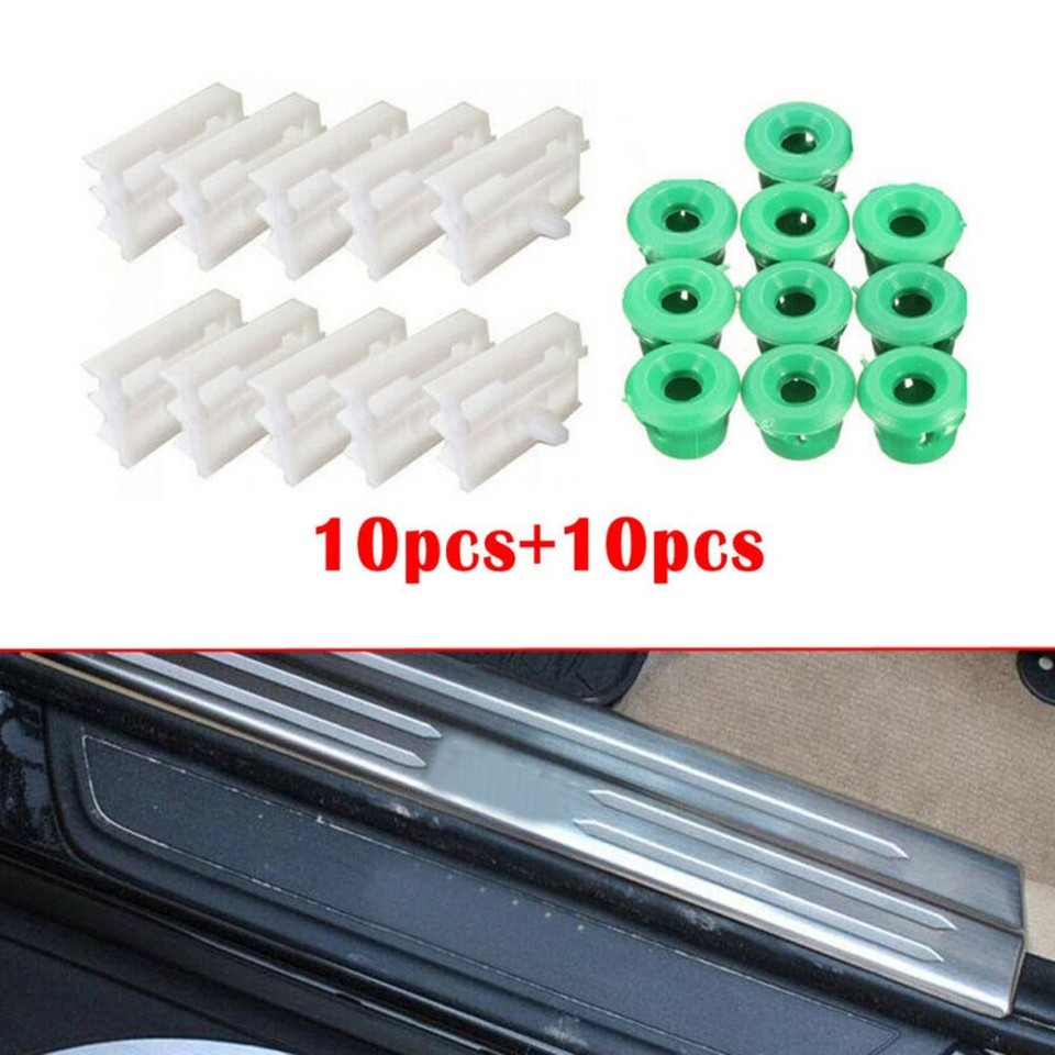 Accessories New Parts Moulding Clip Auto Green+White Grommets PA6 ...