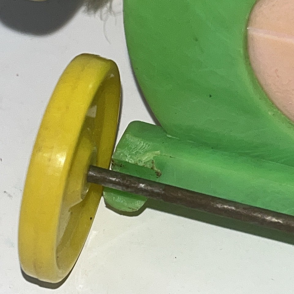 Vtg Rosbro Easter Bunny Pink Rabbit Wheels Cart Candy Container Plastic ...