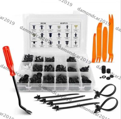 415Pcs/Set Auto Car Vehicle Body Plastic Push Pin Rivet Fasteners Trim ...