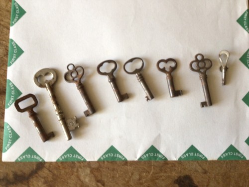 Antique Skeleton Key Lot Door/desk/clock Lock Vintage Original lot of 8 ...