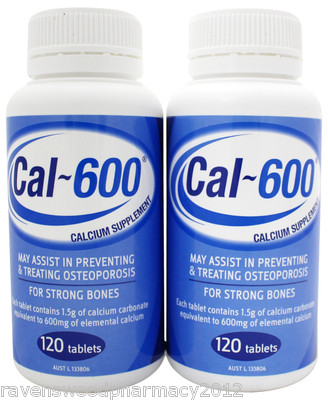2 x Cal 600 Cal-600 (Calcium 600mg 120 tablets) :SAME AS CALTRATE: 240 ...