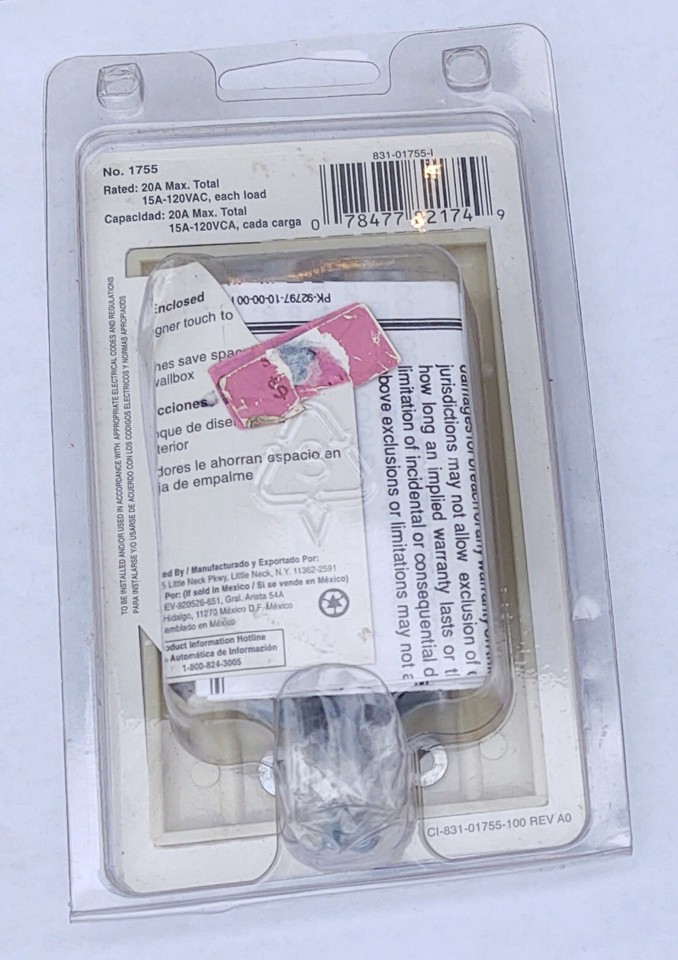 Leviton Decora Thermoplastic Ivory 15A 120V Rocker Triple Combo switch ...