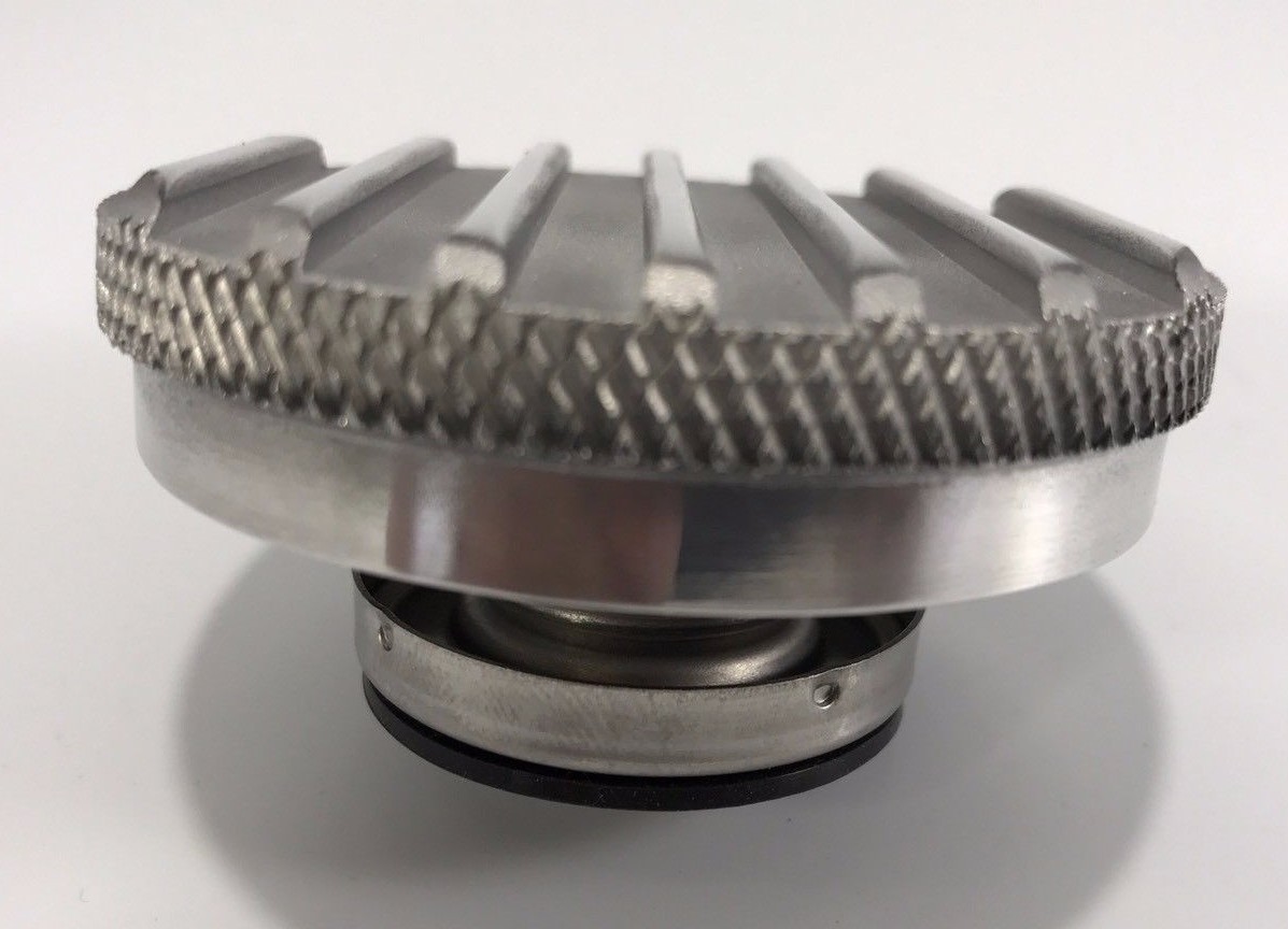 Finned Polished Cast Billet Aluminum Radiator Cap 16 Lbs Hot Rod Rat ...
