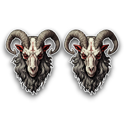 2x Small Zombie Goat Head Vinyl Sticker Decals For Car Laptop Scrapbook ...