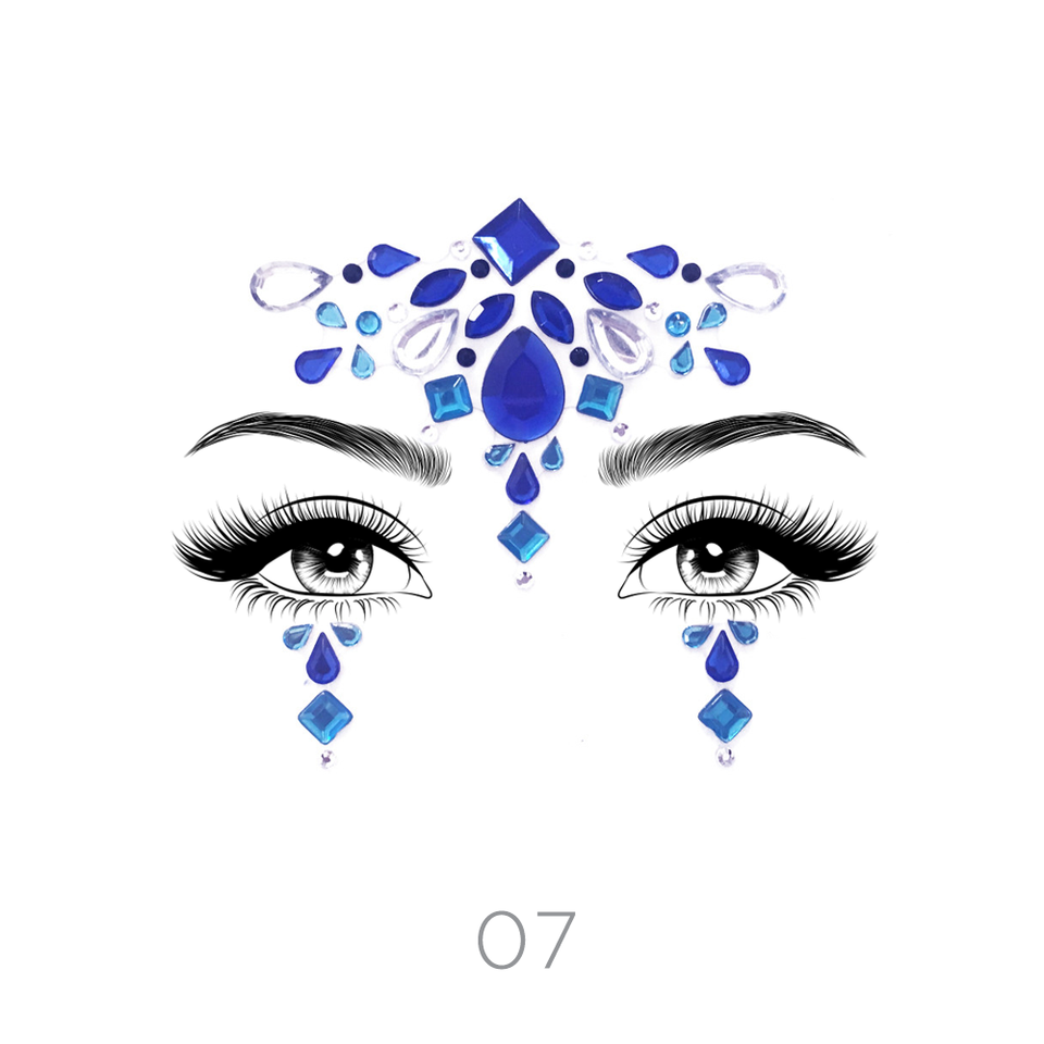 Face Crystal Sticker Eye Crafted Body Jewels Festival Temporary Tattoo ...