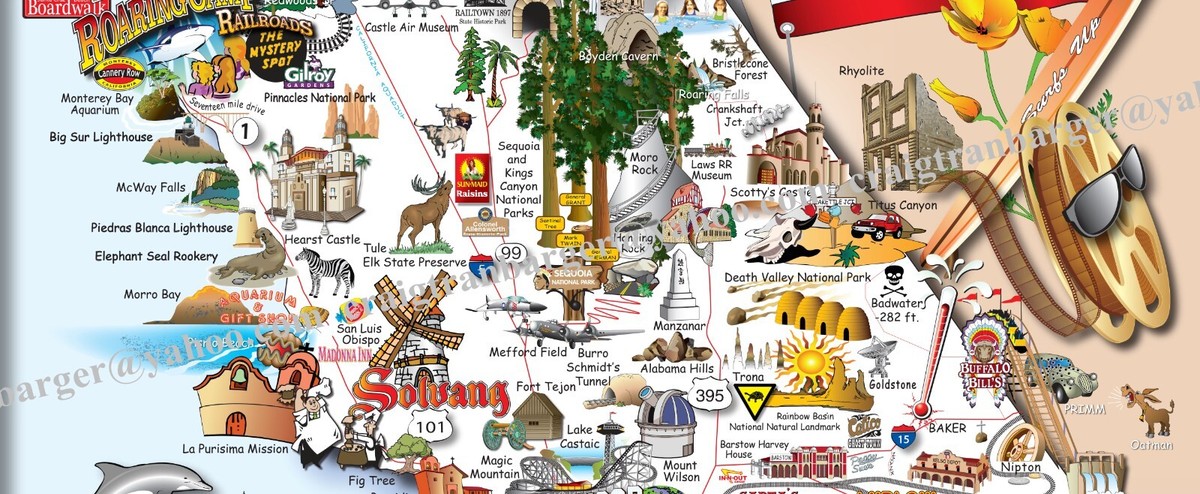 California Roadside Attractions Map Printable Maps