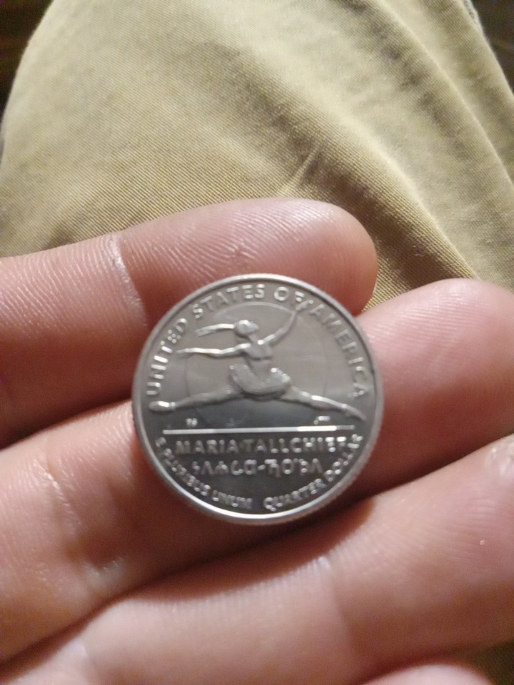 Rare MARIA TALLCHIEF Quarter 2023 P mint Error Coin Reading "In Cod We ...