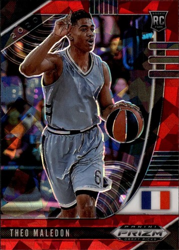 2020 Panini Prizm Draft Picks Collegiate Red Ice #57 Theo Maledon ASVEL ...