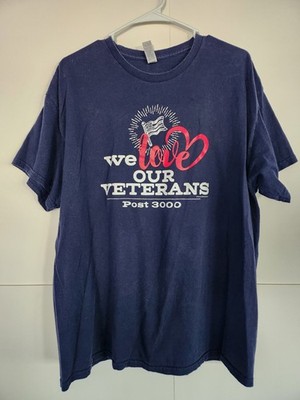 VFW Post 3000 Navy Blue T Shirt XL Foreign Wars Love Our Veterans Vets ...