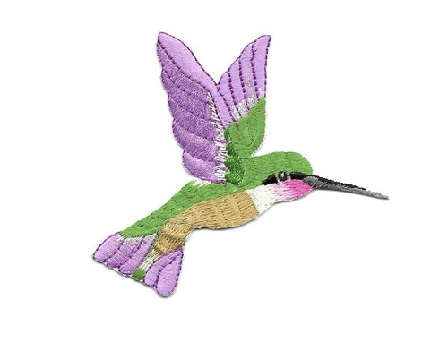 Hummingbird - Spring Garden - Bird Watching - Embroidered Iron On Patch ...